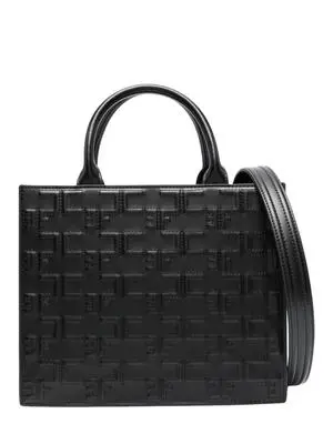 Elisabetta Franchi Logo-embossed Quilted Tote Bag - Black