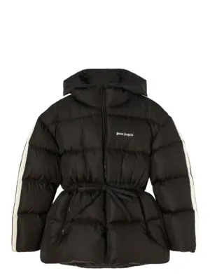 PALM ANGELS Logo-Print Belted Down Jacket