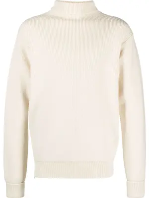 JIL SANDER Roll-neck Wool Jumper - White
