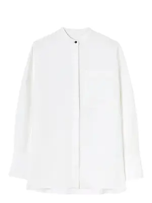 JIL SANDER Drop-shoulder Linen Shirt - White