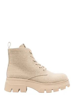 Calvin Klein 40mm Canvas Combat Boots - Neutrals
