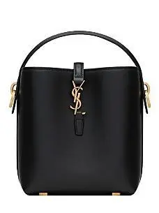 Saint Laurent Le 37 Mini Bucket Bag - Black Shiny Leather/gold