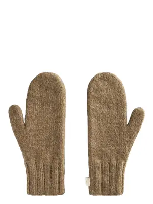 Shinola Shinola Alpaca Wool-Blend Knit Mittens Blue