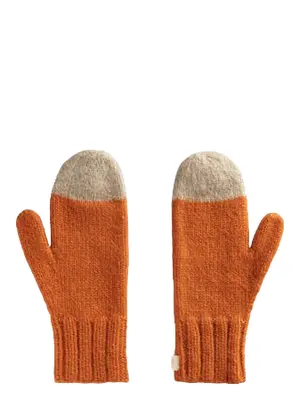 Shinola Shinola Alpaca Wool-Blend Knit Mittens Pumpkin
