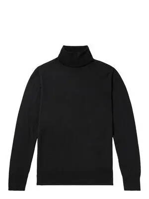 Mr P. Slim-fit Merino Wool Rollneck Sweater - Black