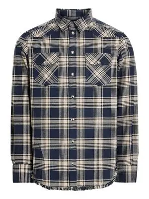 IRO PARIS Msito Checked Cottonblend Twill Shirt - Navy