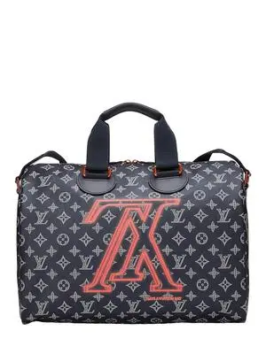 LOUIS VUITTON Louis Vuitton Kim Jones Monogram Upside Down Keepall Bandouliere 40 Navy