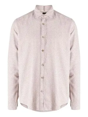 BOSS Micro-dot Cotton Shirt - Brown