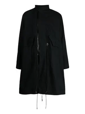 Sacai Zip-up Long-sleeve Coat - Black