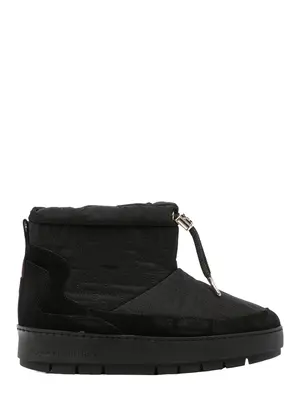 Tommy Hilfiger Monogram-jacquard Platform Snow Boots - Black
