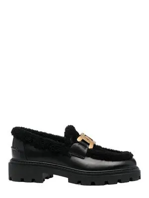 TOD'S Shearling-lined Loafers - Black