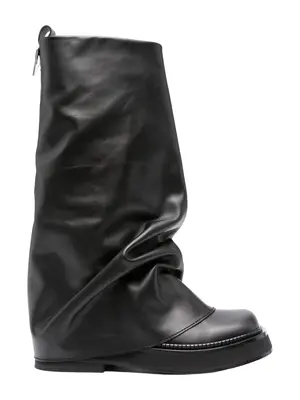 Attico Robin Layered Boots - Black
