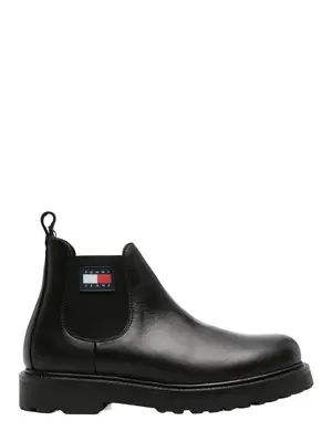 Tommy Hilfiger Leather Chelsea Boots - Black