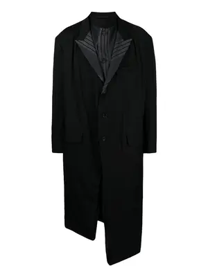 Yohji Yamamoto Asymmetric Wool Coat - Black
