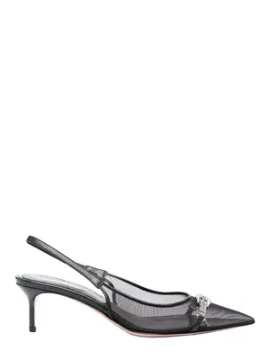 GEDEBE 50mm Crystal-embellished Slingback Pumps - Black