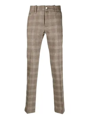 Jacob Cohen Plaid-check Wool-blend Trousers - Brown