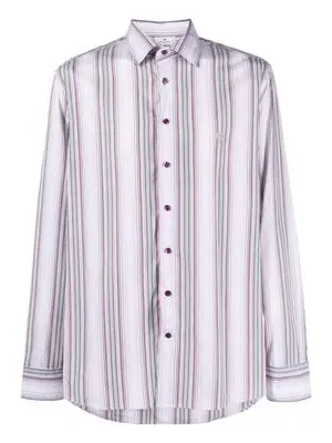 Etro Logo-embroidered Striped Shirt - Pink