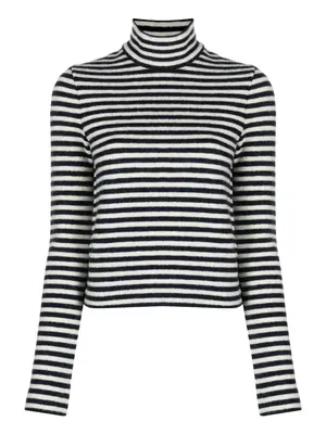 JIL SANDER Logo-patch Striped Wool Sweater - Blue