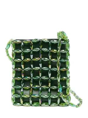 0711 TBILISI Liv Bead-embellished Shoulder Bag - Green