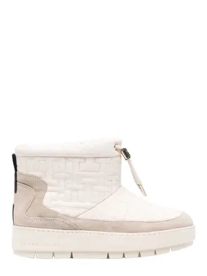Tommy Hilfiger Monogram-jacquard Platform Snow Boots - Neutrals