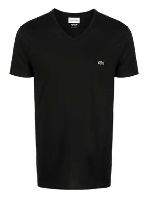 LACOSTE Logo-patch V-neck Cotton T-shirt