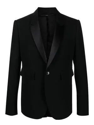 SAPIO Single-breasted Cotton-wool Blazer - Black