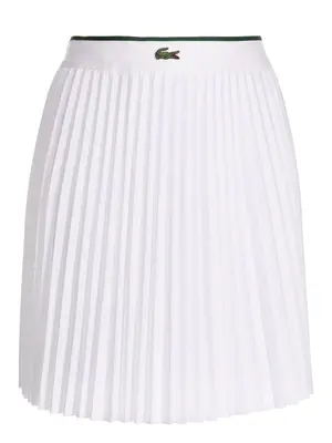 Lacoste Logo-embroidered Pleated Miniskirt - White