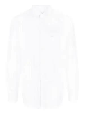 Lacoste Logo-embroidered Long-sleeve Cotton Shirt - White