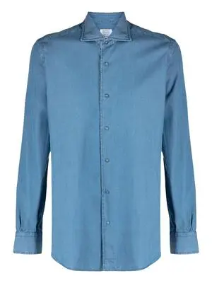 MAZZARELLI Button-up Cotton Shirt - Blue