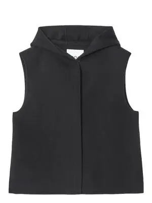 Cos Double-Faced Hybrid Hooded Vest Black