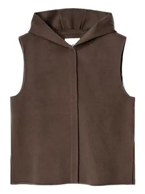 Cos Double-Faced Hybrid Hooded Vest Brown