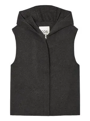 Cos Double-Faced Hybrid Hooded Vest Dark Grey