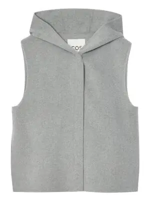 Cos Double-Faced Hybrid Hooded Vest Grey