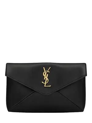 Saint Laurent Cassandre Small Envelope Pouch Black