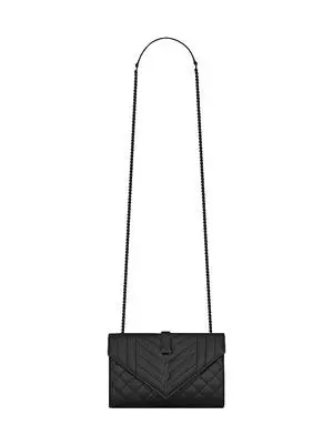 Saint Laurent Envelope Shoulder Bag - Black/black