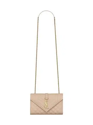 Saint Laurent Envelope Shoulder Bag - Dark Beige
