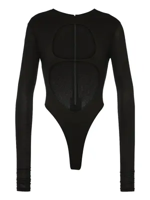 LAQUAN SMITH Cutout Bodysuit - Black