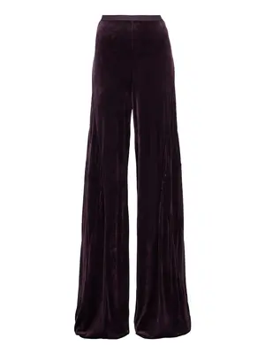 Rick Owens Velvet Wide-leg Trousers - Purple