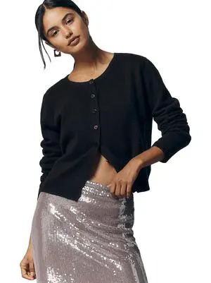 REFORMATION Reformation Clara Cashmere Crew Cardigan Sweater Mole