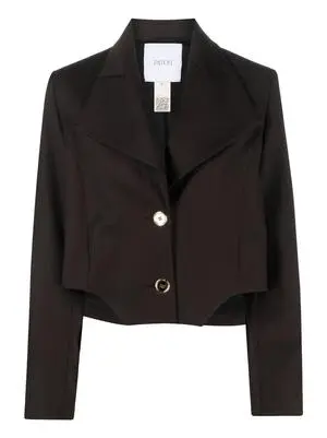 Patou Cut-out Cropped Blazer - Brown