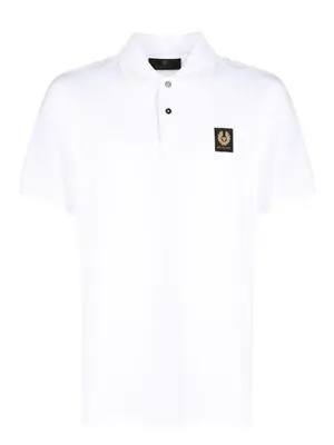 Belstaff Logo-patch Cotton Polo Shirt White