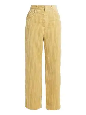 Isabel Marant Straight-Leg Corduroy Pants Yellow