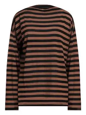 Massimo Alba Striped Wool Sweater Brown