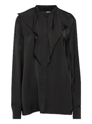 JIL SANDER JIL SANDER Ruched Satin Shirt Black