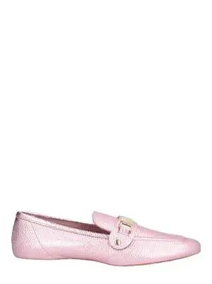 BALDININI Leather Loafers With Metal Applications - Pink