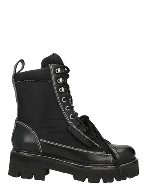 Dsquared2 Ankle Boots In Leather And Nylon - Black
