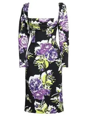 MARCO BOLOGNA Floral-Print Midi Bodycon Dress Black
