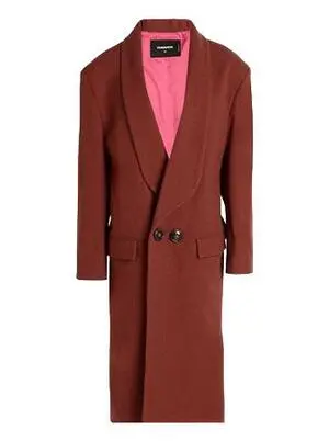 Dsquared2 Double-breasted Wool Blend Coat - Red