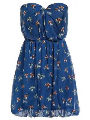 Emporio Armani Mini Floral-print Balloon Dress - Blue
