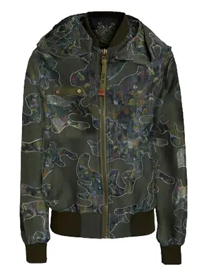 Mr & Mrs Italy Camouflage Floral Bomber Jacket - Green
